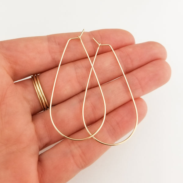 14k gold teardrop hoop earrings store